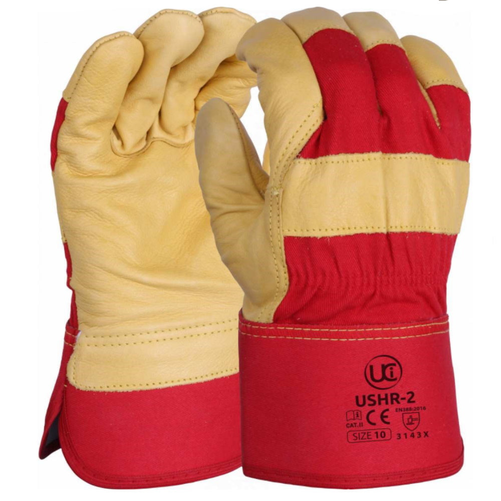 UCi USHR-2 Fleece Lined Rigger Gloves Cow Hide | Glovesnstuff
